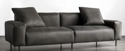 China Deep Grey Modern Sectional Sofa Couch Seating Microfiber Cloth for sale