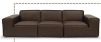 China Brown 3 Seater Modular Sofa Modern Sectional Furniture Customized for sale