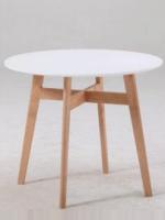 China MDF Top Small Nordic Round Oak Dining Table 80cm-100cm For Kitchen for sale