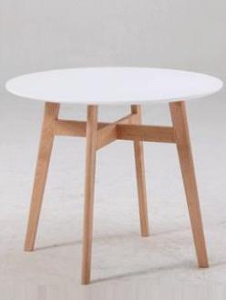 China MDF Top Small Nordic Round Oak Dining Table 80cm-100cm For Kitchen for sale