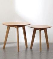 China Customizable Round Side Table Furniture Oak Occasional Table Set for sale