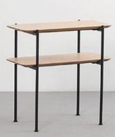 China Brown Duble Layer Square Modern End Tables Small Accent Table ODM for sale
