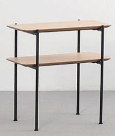 China Brown Duble Layer Square Modern End Tables Small Accent Table ODM for sale