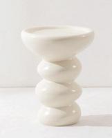 China Plastic Wood Threaded Rod Side Table Furniture White For Family Hotel for sale