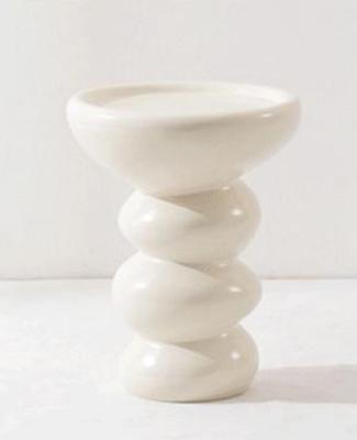 China Plastic Wood Threaded Rod Side Table Furniture White For Family Hotel for sale