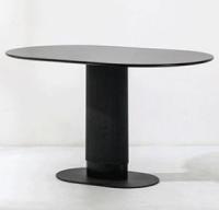 China 130cm Black Clara Eclipse Oval Dining Table Furniture MDF Tabletop One Legged for sale