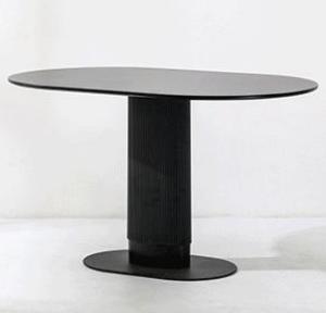 China 130cm Black Clara Eclipse Oval Dining Table Furniture MDF Tabletop One Legged for sale