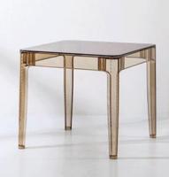 China Amber Acrylic Geometric Dining Table Furniture Lucite Kitchen Table for sale