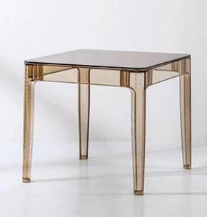 China Amber Acrylic Geometric Dining Table Furniture Lucite Kitchen Table for sale