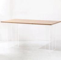China Customized Kitchen Dining Table Furniture MDF Top Transparent Plastic Leg for sale