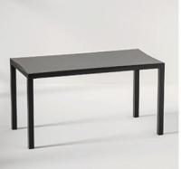China Rectangular Dining Table Furniture Black Powder Coated Aluminium For Outdoor Restaurant for sale