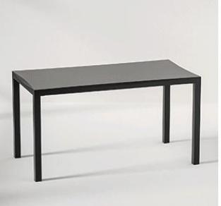China Rectangular Dining Table Furniture Black Powder Coated Aluminium For Outdoor Restaurant for sale