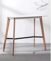 China Kitchen Rectangle Counter Height Dining Table Furniture Wooden Leg Scandinavian Style for sale