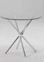 China Small Side Round Glass Occasional Table For Living Room Iron Legs OEM for sale