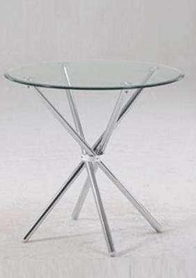 China Small Side Round Glass Occasional Table For Living Room Iron Legs OEM for sale