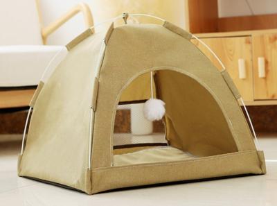 China Pet bed summer yellow tent  , comfortable and soft, for home use, increase pet interaction for sale