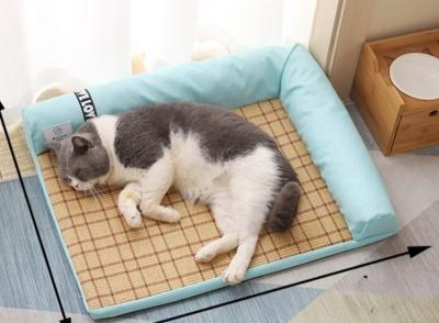 China Pet bed summer blue bed  , comfortable and soft, for home use, increase pet interaction for sale