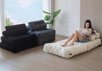 China Customized folding corduroy compression sofa for sale