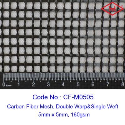China 5mm x 5mm Carbon Weave Mesh Fabric with 0.2mm Thickness for Structural Reinforcement for sale