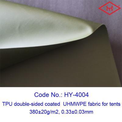China 140cm Width TPU Double Sided Coated UHMWPE Composite Fabric for Tents - 380 g/m² Weight, 0.33 mm Thickness for sale
