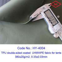 China 140cm Width TPU Double Sided Coated UHMWPE Composite Fabric for Tents - 380 g/m² Weight, 0.33 mm Thickness for sale