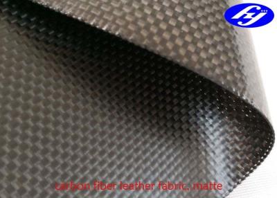 China 3K Plain Carbon Fiber Leather Fabric - 0.61mm Thickness, 220g/m² Weight, Black Matte Woven Aramid Material for sale