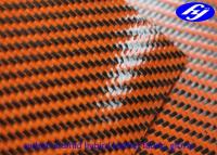 China Orange Carbon Kevlar Hybrid Fabric 220g/m² 0.57mm TPU Coated for Protective Gloves for sale