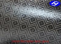 China Jacquard Glossy Carbon Fiber Leather Fabric 0.64mm Thickness with 480g TPU Coating for Wallets and Accessories for sale