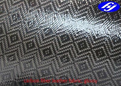 China Jacquard Glossy Carbon Fiber Leather Fabric 0.64mm Thickness with 480g TPU Coating for Wallets and Accessories for sale