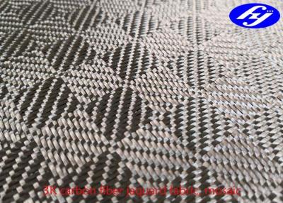 China Mosaic Pattern 3K Jacquard Carbon Fiber Fabric 240 gsm Abrasion Resistant for sale
