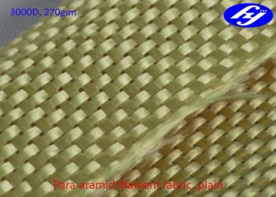 China 3000D 270GSM Plain Kevlar Aramid Fiber Fabric for Structural Reinforcement - 0.38mm Thickness for sale