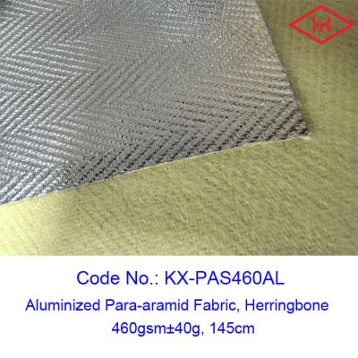 China Fire Retardant Reflective Para-Aramid Fabric 460gsm 1.45m Width Aluminized One Side for sale