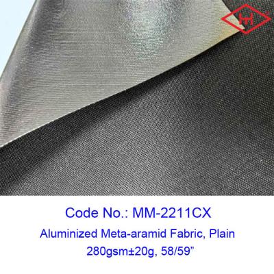 China Fire Retardant Reflective Meta-aramid Fabric 280gsm 0.39mm Aluminized for Protective Gear for sale