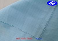 China 57/58 Inch Plain Weaving Polyester Anti Static ESD Fabric with Carbon Fiber Every 6mm for Industrial Electrical Uniforms for sale