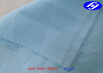 China 57/58 Inch Plain Weaving Polyester Anti Static ESD Fabric with Carbon Fiber Every 6mm for Industrial Electrical Uniforms for sale