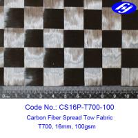 China Toray T700 12K Carbon Fiber Spread Tow Fabric 16mm Wide 100GSM Plain Weave for sale
