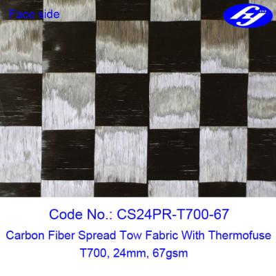 China Toray T700 12K Carbon Fiber Spread Tow Fabric 67gsm 100cm Width Ultra Light for sale