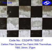 China Ultra Thin T800 12K Carbon Fiber Spread Tow Fabric 24mm Width 37GSM for Aerospace & Automotive for sale