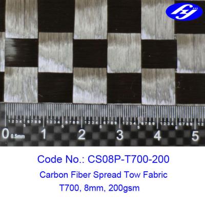 China Toray T700 12K Carbon Fiber Spread Tow Fabric 8mm Width 200gsm for Aerospace and Automotive Applications for sale