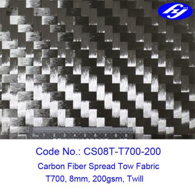 China Twill Weave 12K Toray T700 Carbon Spread Tow Fabric 200gsm 100cm Width for sale