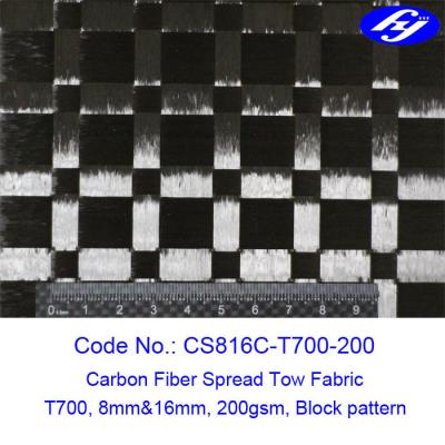 China T700 12K Carbon Spread Tow Fabric 200gsm 8mm 16mm Interval Fatigue Resistance for sale