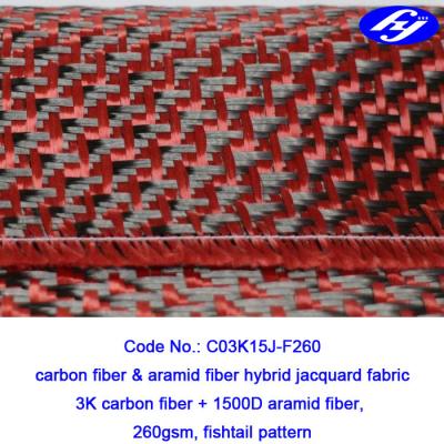China Plane Pattern Carbon Kevlar Aramid Fabric - 260 g/m² Weight, 0.4mm Thickness for Industrial Reinforcement for sale