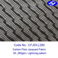 China Lightning Pattern 3K 280gsm Jacquard Carbon Fiber Fabric 150cm Width for sale