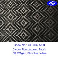 China Rhombus Pattern 3K Twill Weave Carbon Fiber Fabric 240 gsm Decoration Black Jacquard for sale