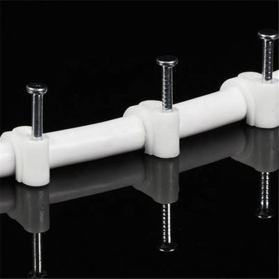 China 14mm High Carbon Steel Cable Clip Nails for Concrete Walls - 55# Steel Construction with Diamond Shape Design for sale