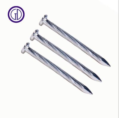China Zinc Steel Twisted Shank Concrete Nails 1-4 Inch Electro Galvanized for Building Construction for sale