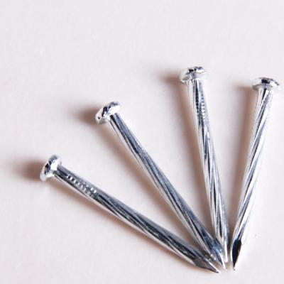 China Silver White Twisted Shank Concrete Nails - 45#/55# Carbon Steel, 10 Ton MOQ, 20-25 Day Delivery for sale