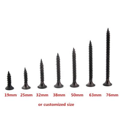China 3.5x25mm Black Bugle Head Drywall Screw Twin Thread Plasterboard Fastener for Gypsum Board Installation for sale