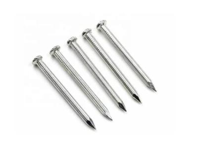 China 55# Steel Concrete Nails 1.4-5.0mm Diameter HRC53-57 Hardness Silver White Galvanized Surface for sale
