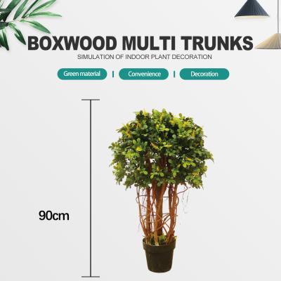 China Boxwood Tree With Multi Trunks Artificial Boxwood Tree For Indoor Decoration for sale